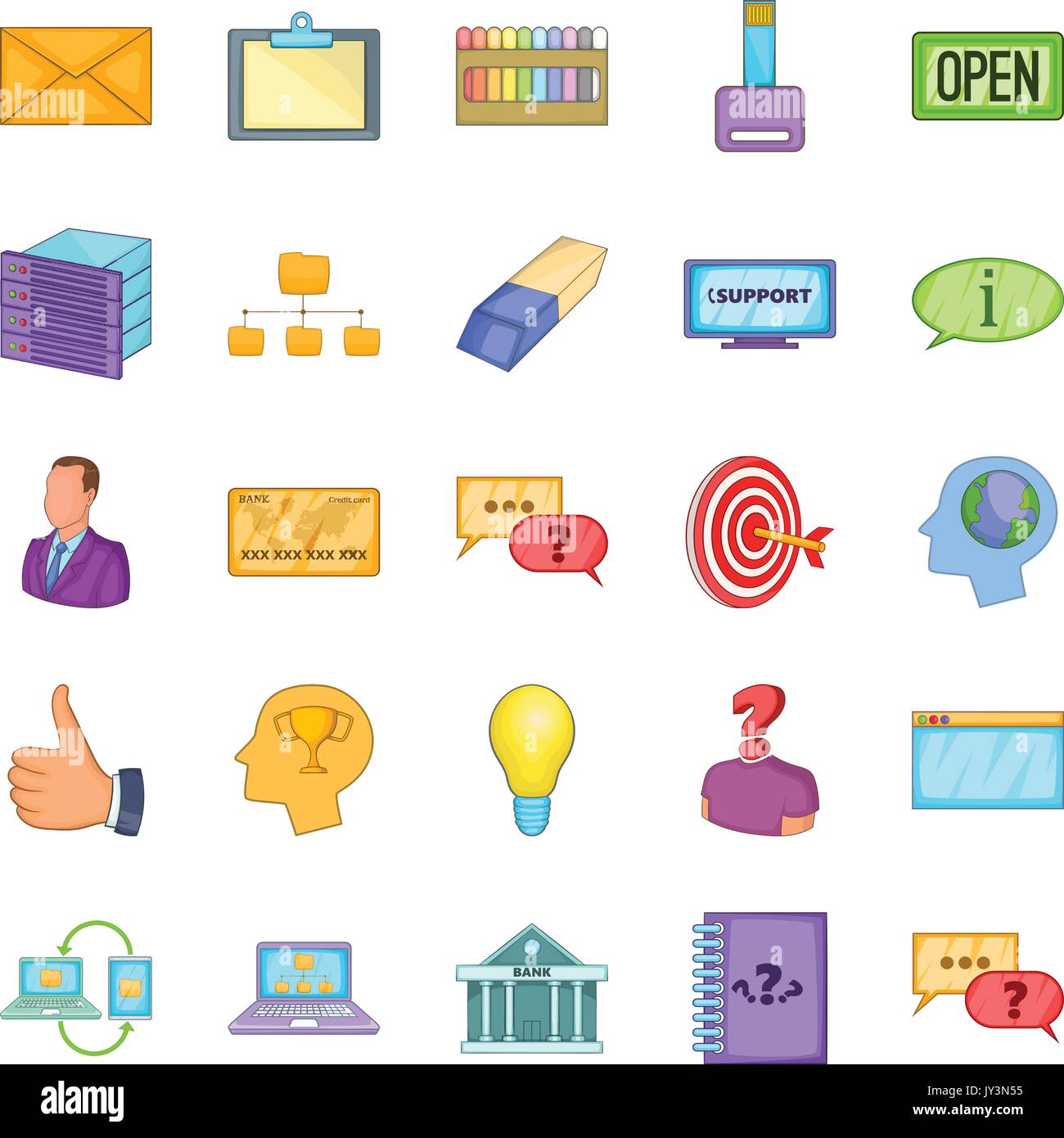 Creative advertising icons set, cartoon style Stock Vector Image & Art ...