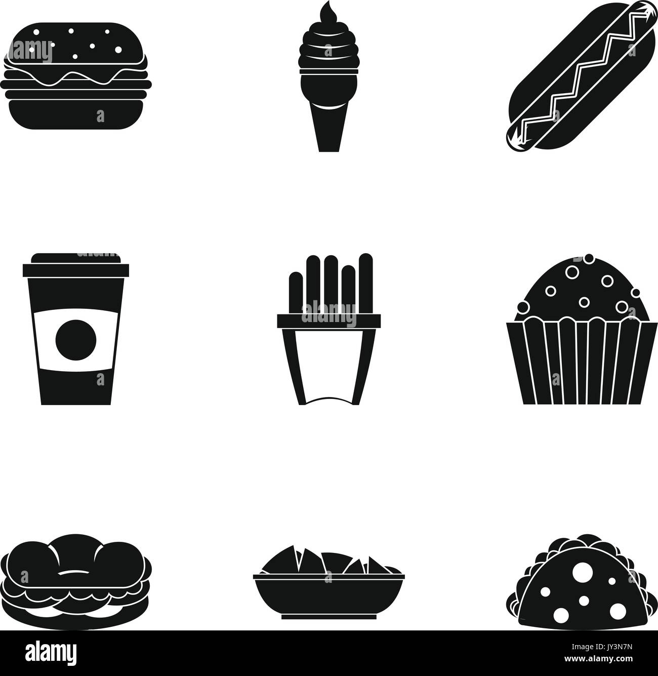 Fast food icon set, simple style Stock Vector Image & Art - Alamy
