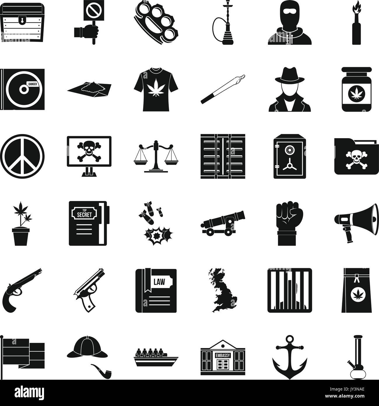 Danger crime icons set, simple style Stock Vector Image & Art - Alamy