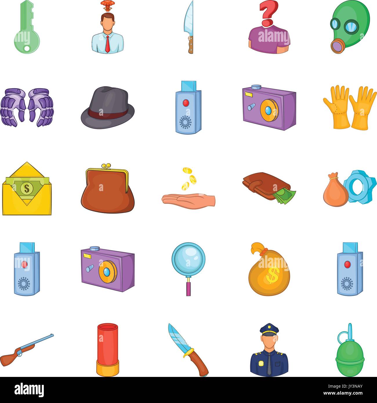 Perpetration icons set, cartoon style Stock Vector Image & Art - Alamy