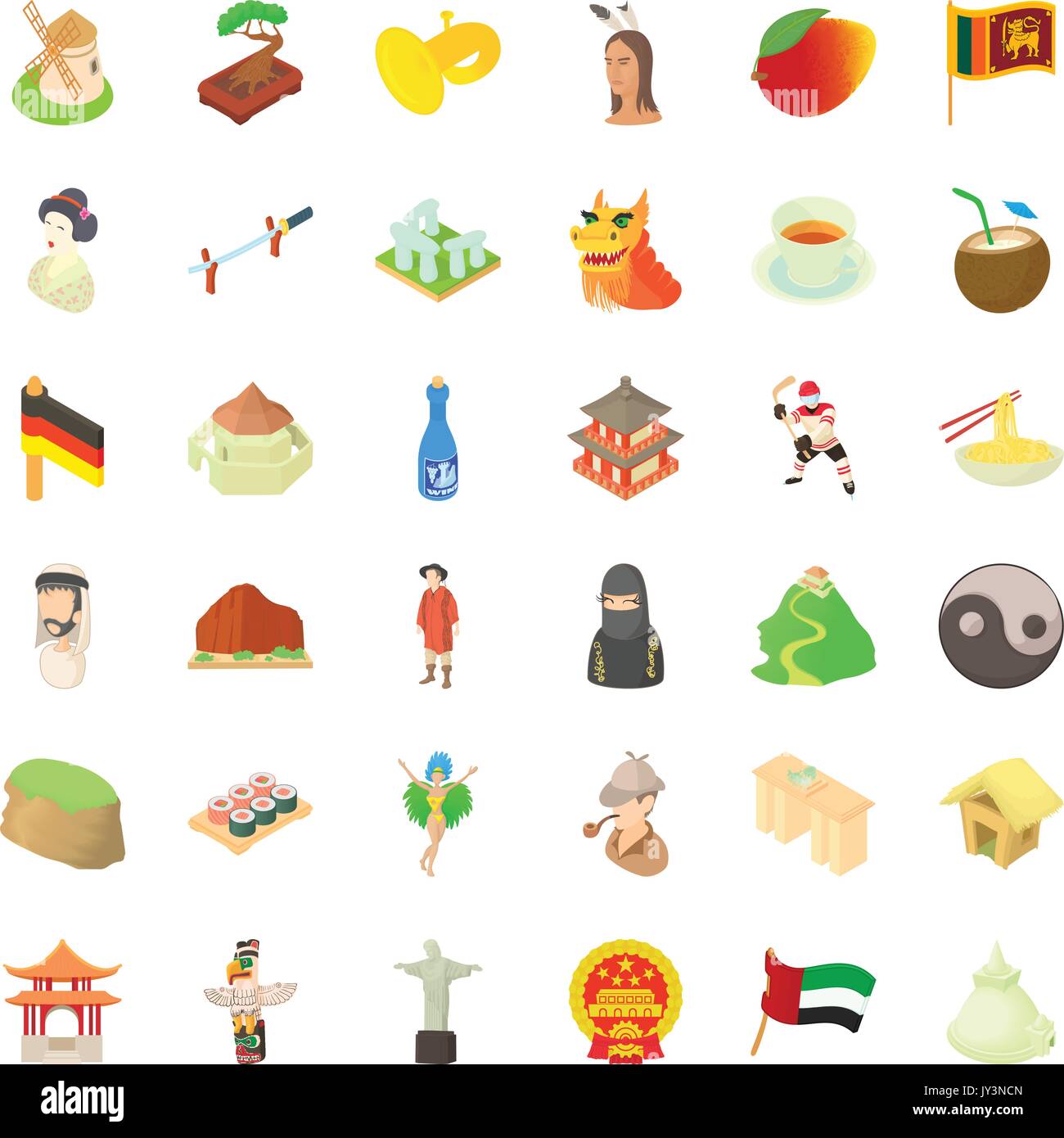 Chinese culture icons set, cartoon style Stock Vector Image & Art - Alamy