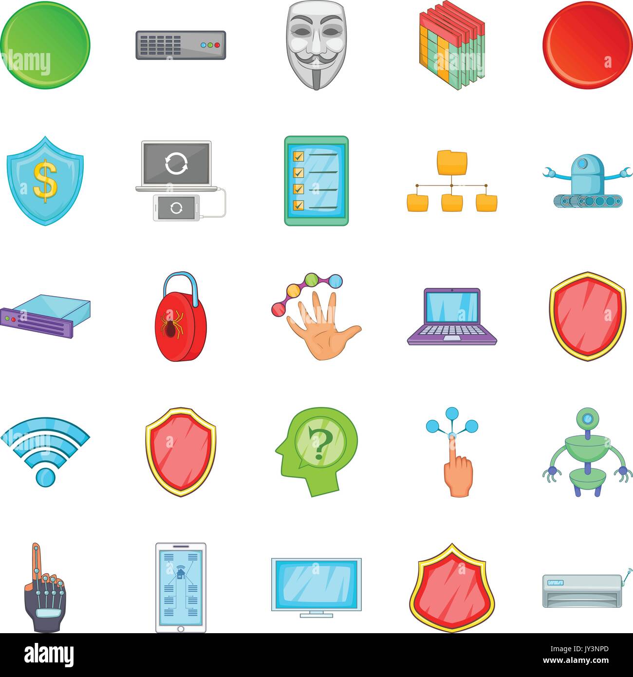 Cybercrime icons set, cartoon style Stock Vector Image & Art - Alamy