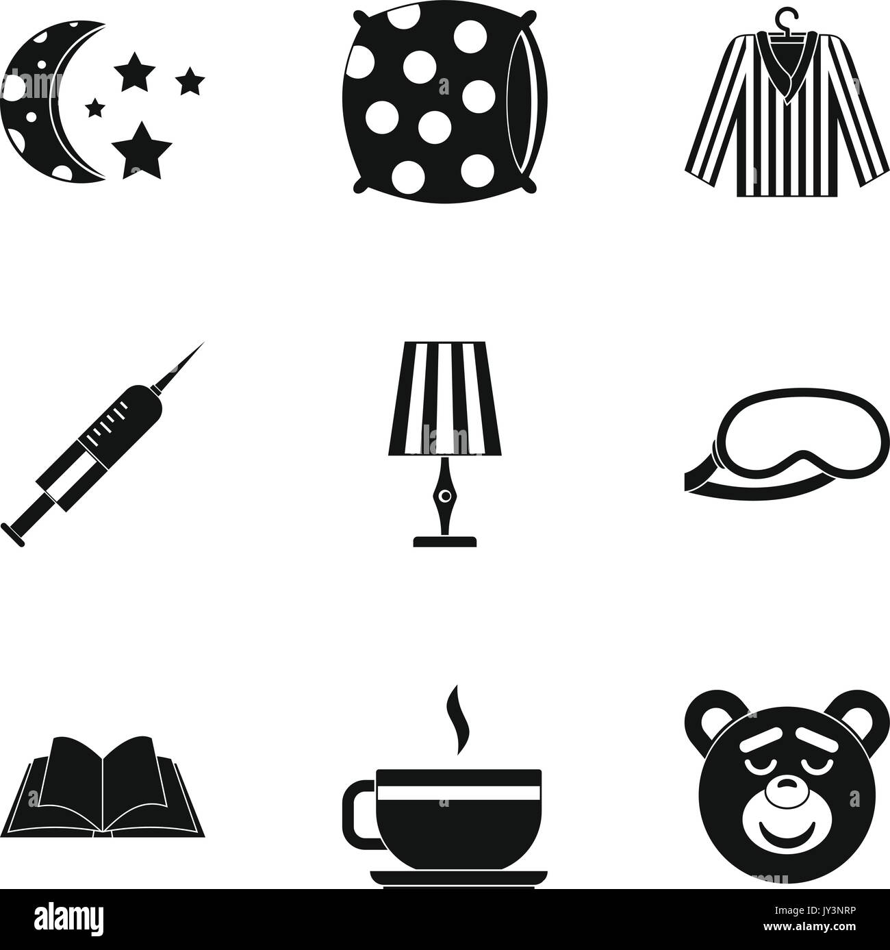 Sleep symbols icon set, simple style Stock Vector Image & Art - Alamy