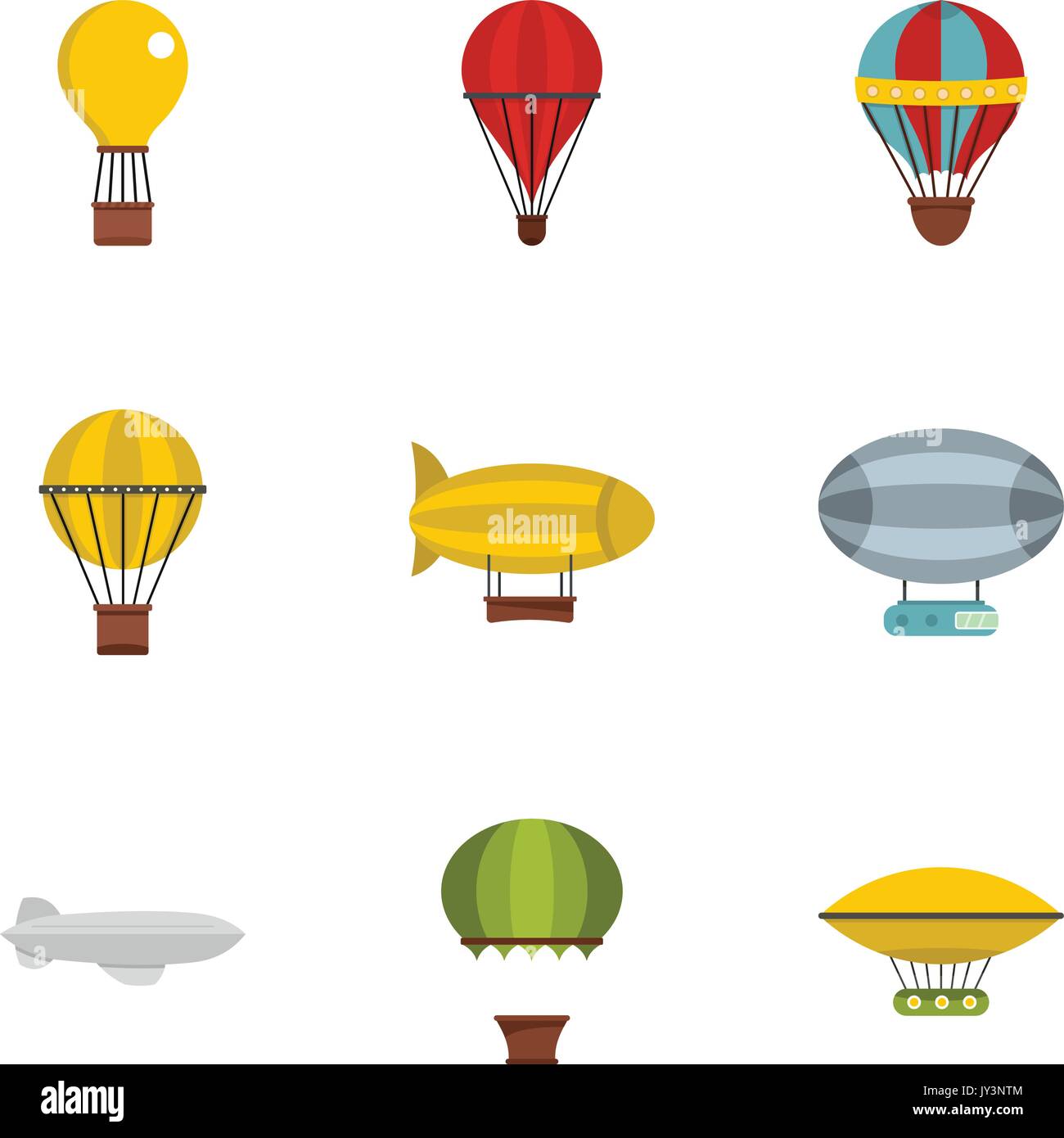 Airships icon set, flat style Stock Vector Image & Art - Alamy