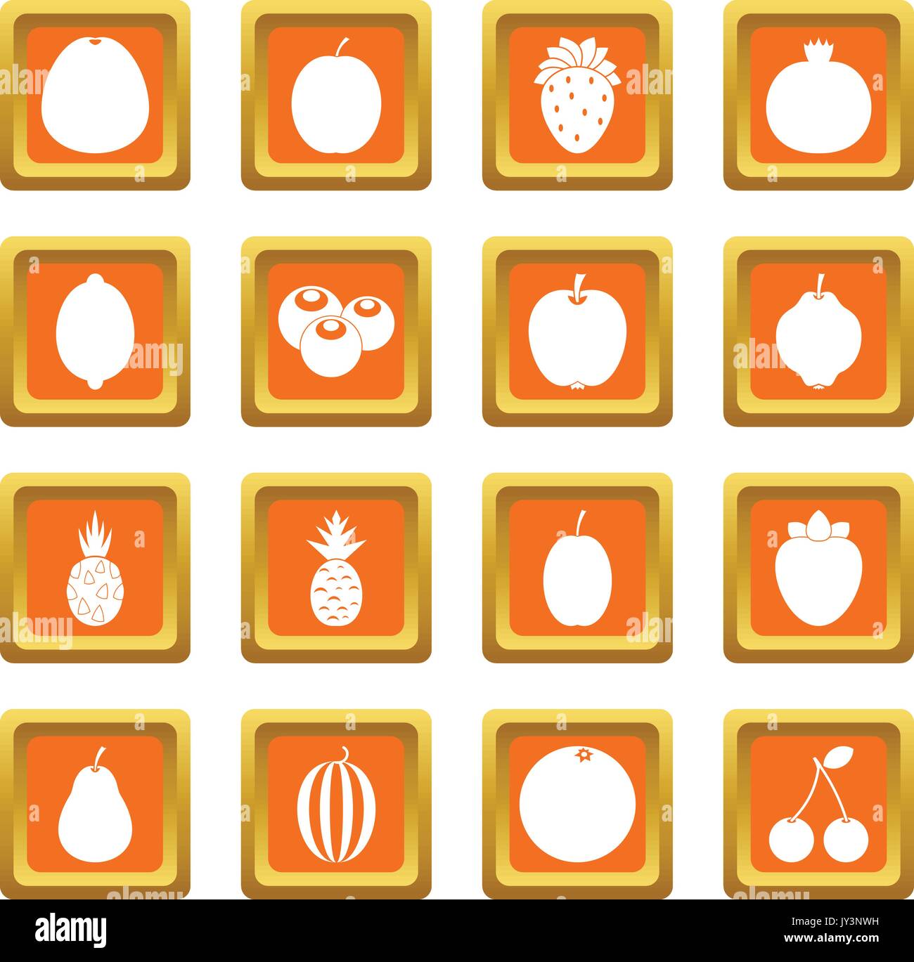 Fruit icons set orange Stock Vector Image & Art - Alamy