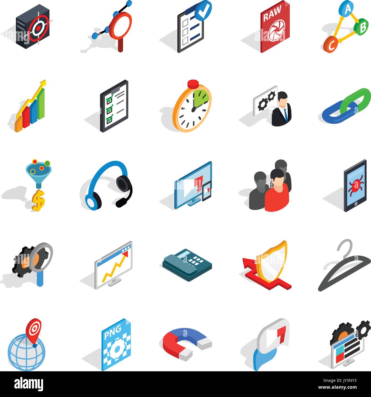 Guidance icons set, isometric style Stock Vector Image & Art - Alamy