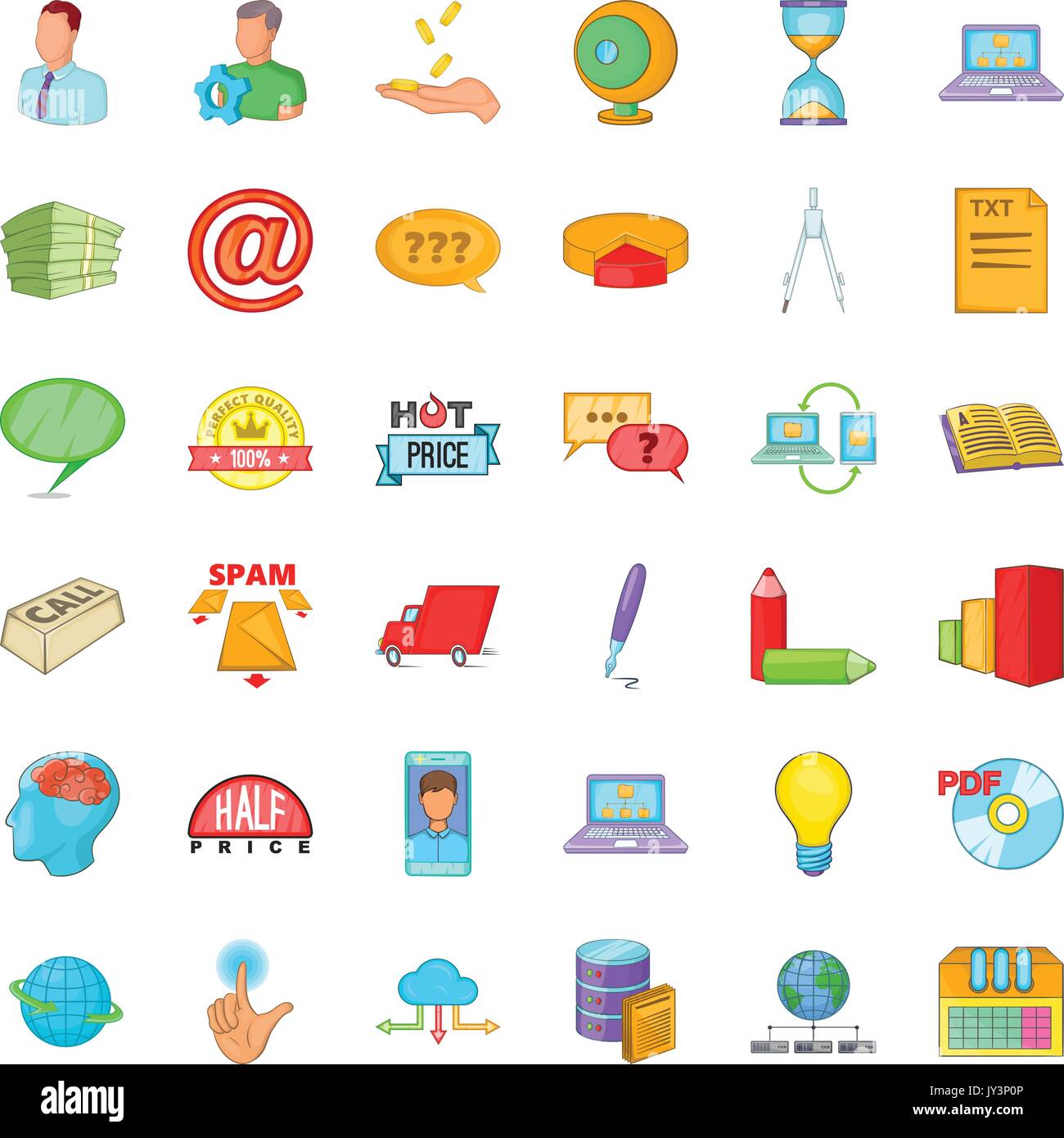 Digital development icons set, cartoon style Stock Vector Image & Art ...