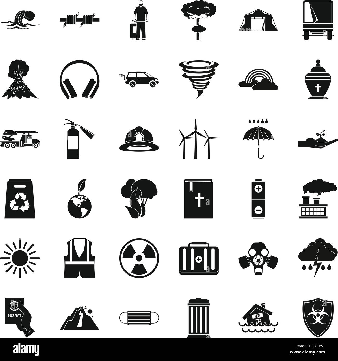 Danger disaster icons set, simple style Stock Vector Image & Art - Alamy