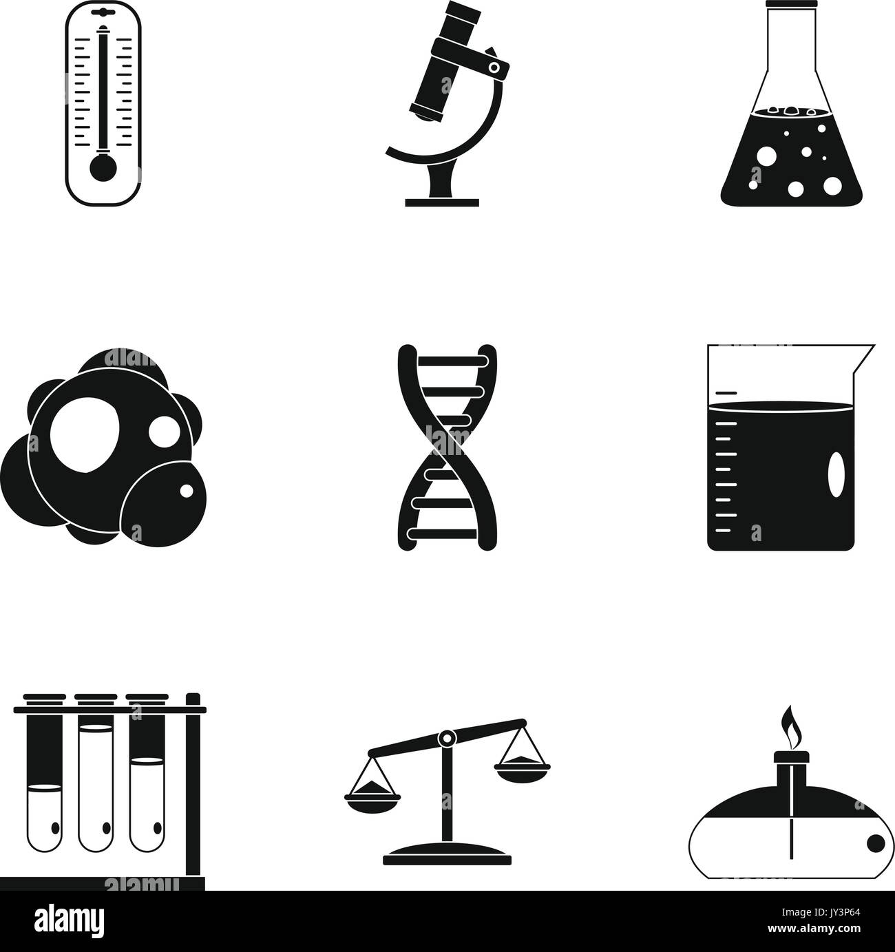 Chemistry science icon set, simple style Stock Vector Image & Art - Alamy