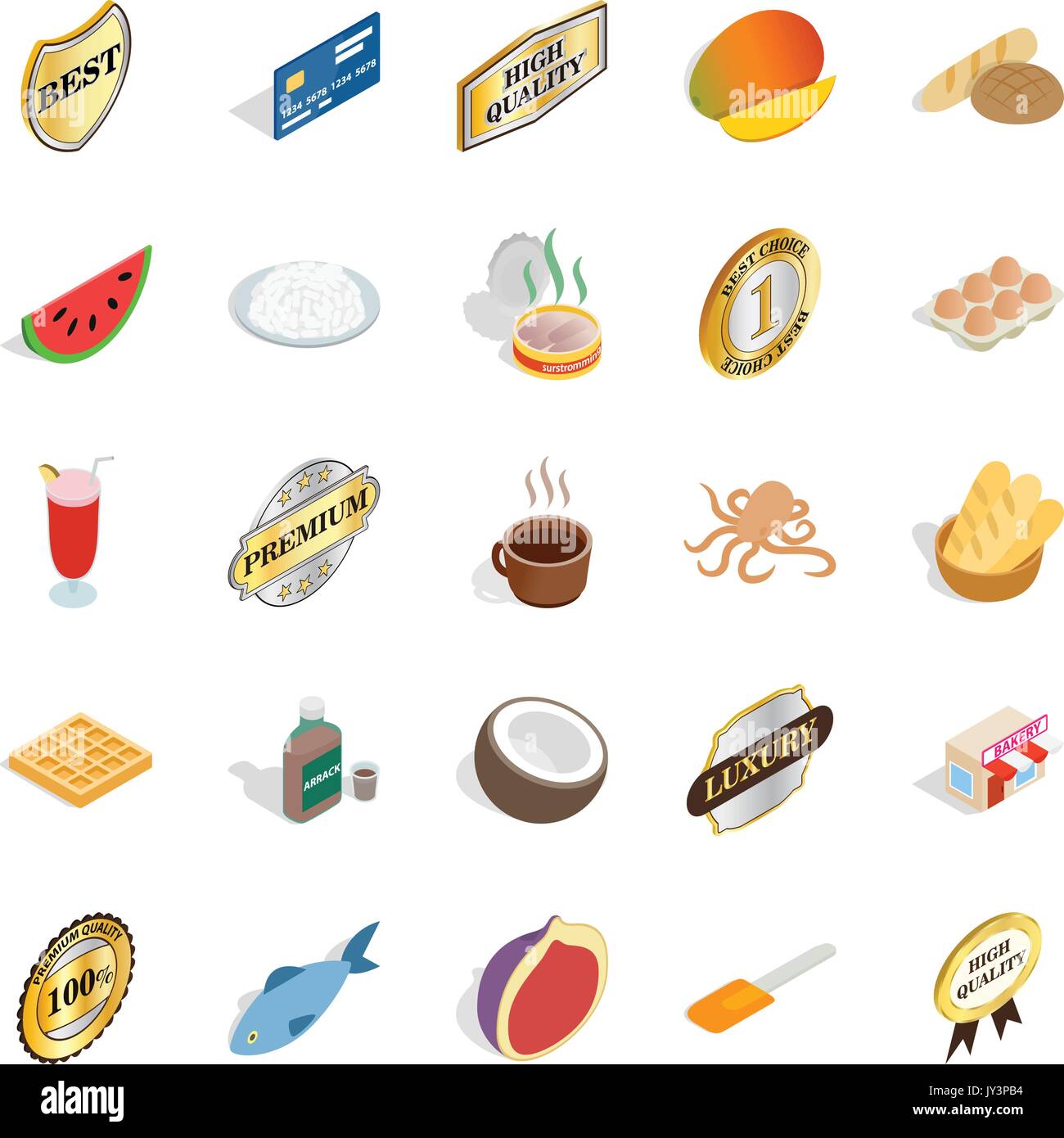 Dish icons set, cartoon style Stock Vector Image & Art - Alamy