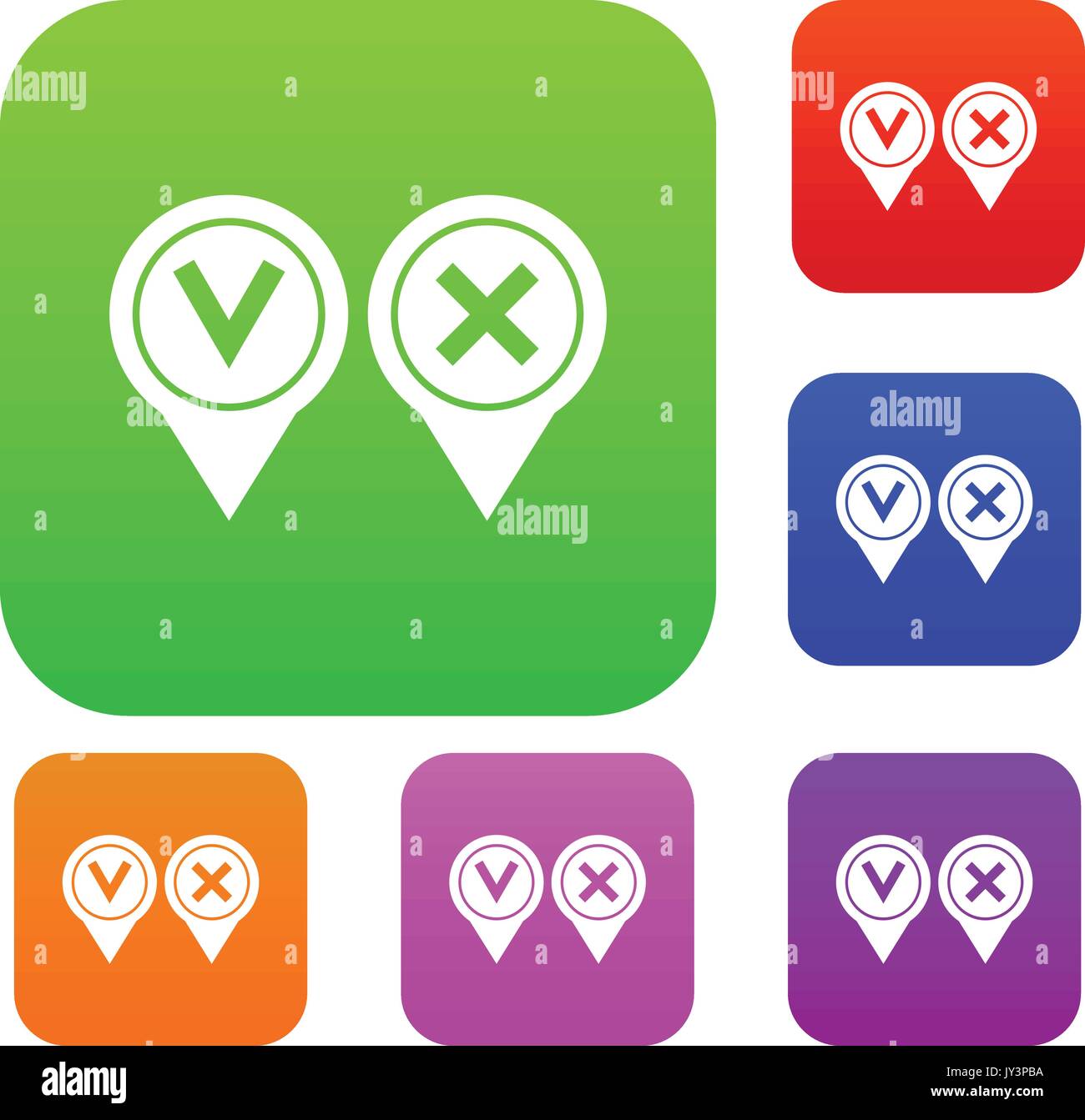 Tick affirmative and negative set collection Stock Vector Image & Art ...