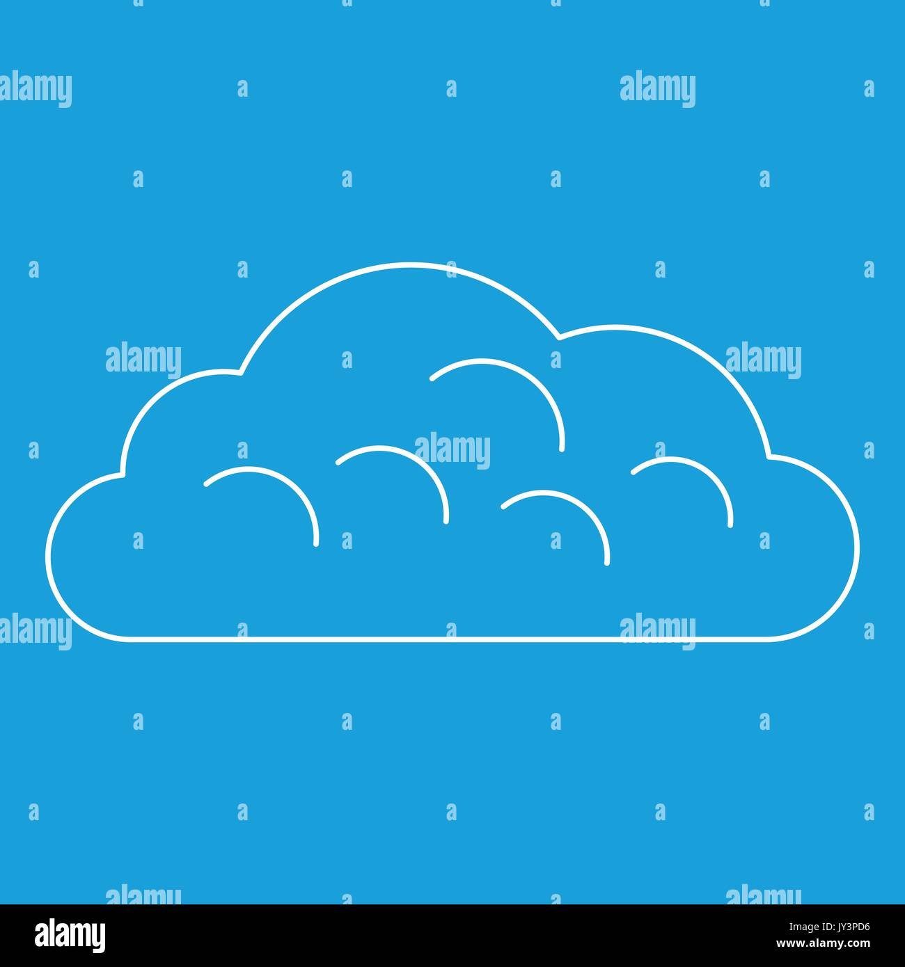 Curly cloud icon outline illustration hi-res stock photography and ...