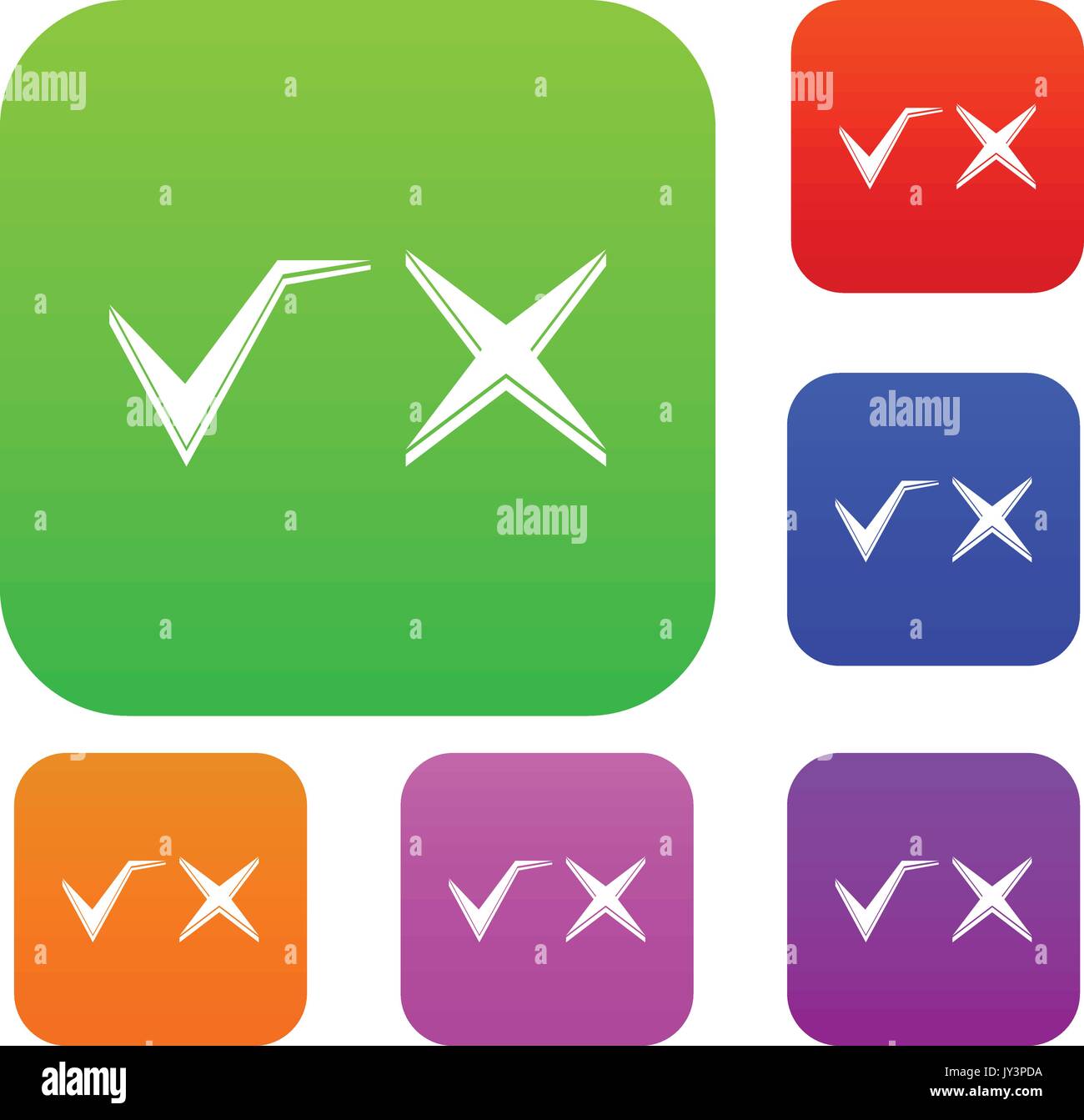 Tick and cross set collection Stock Vector Image & Art - Alamy