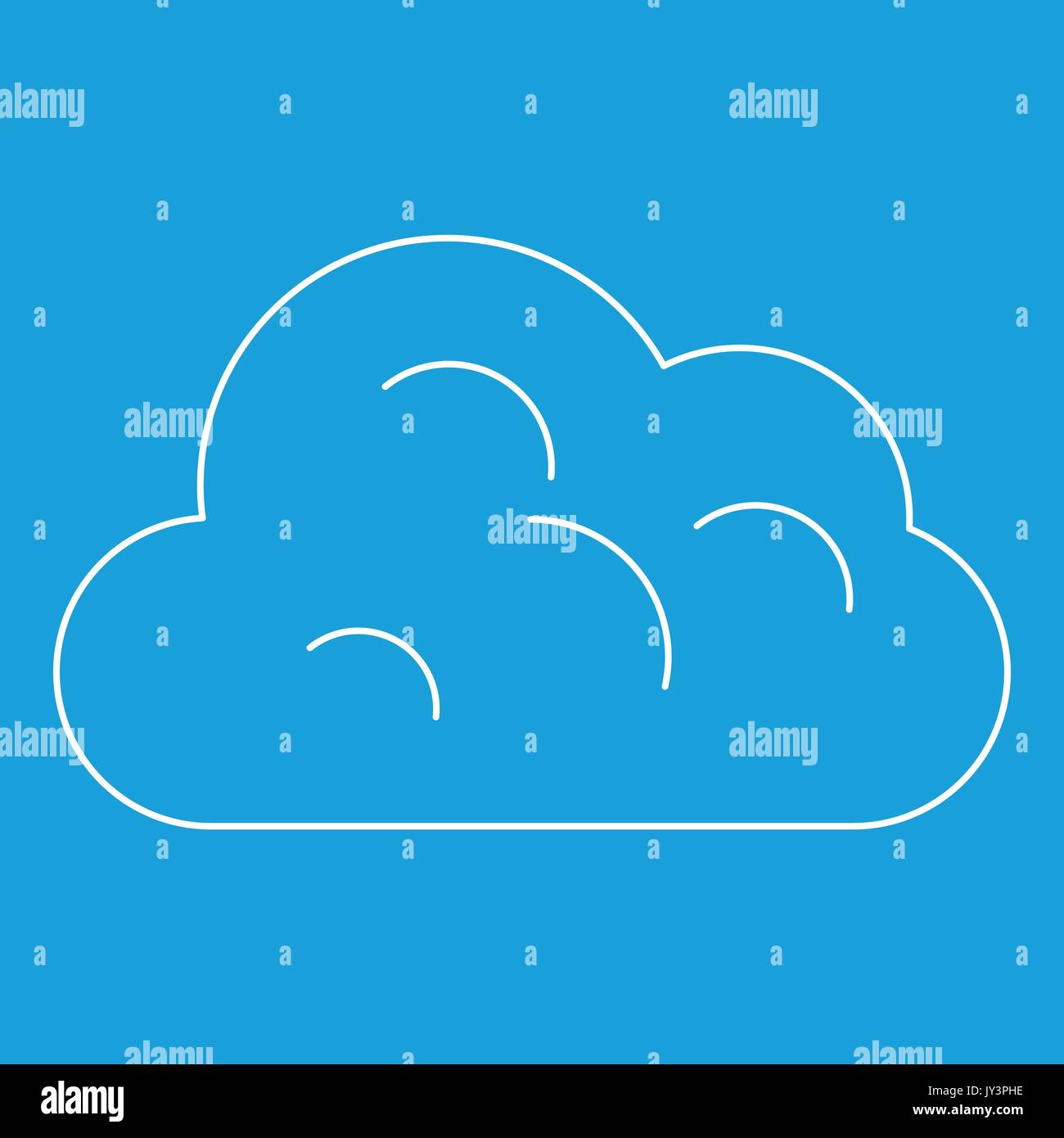 Curly cloud icon outline illustration hi-res stock photography and ...