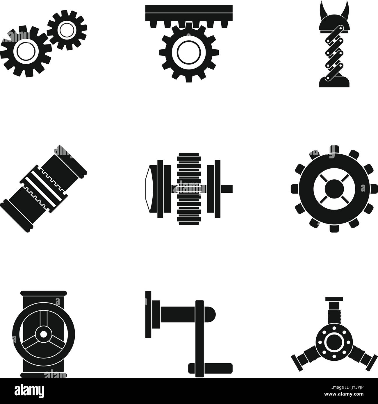 Mechanism icon set, simple style Stock Vector Image & Art - Alamy
