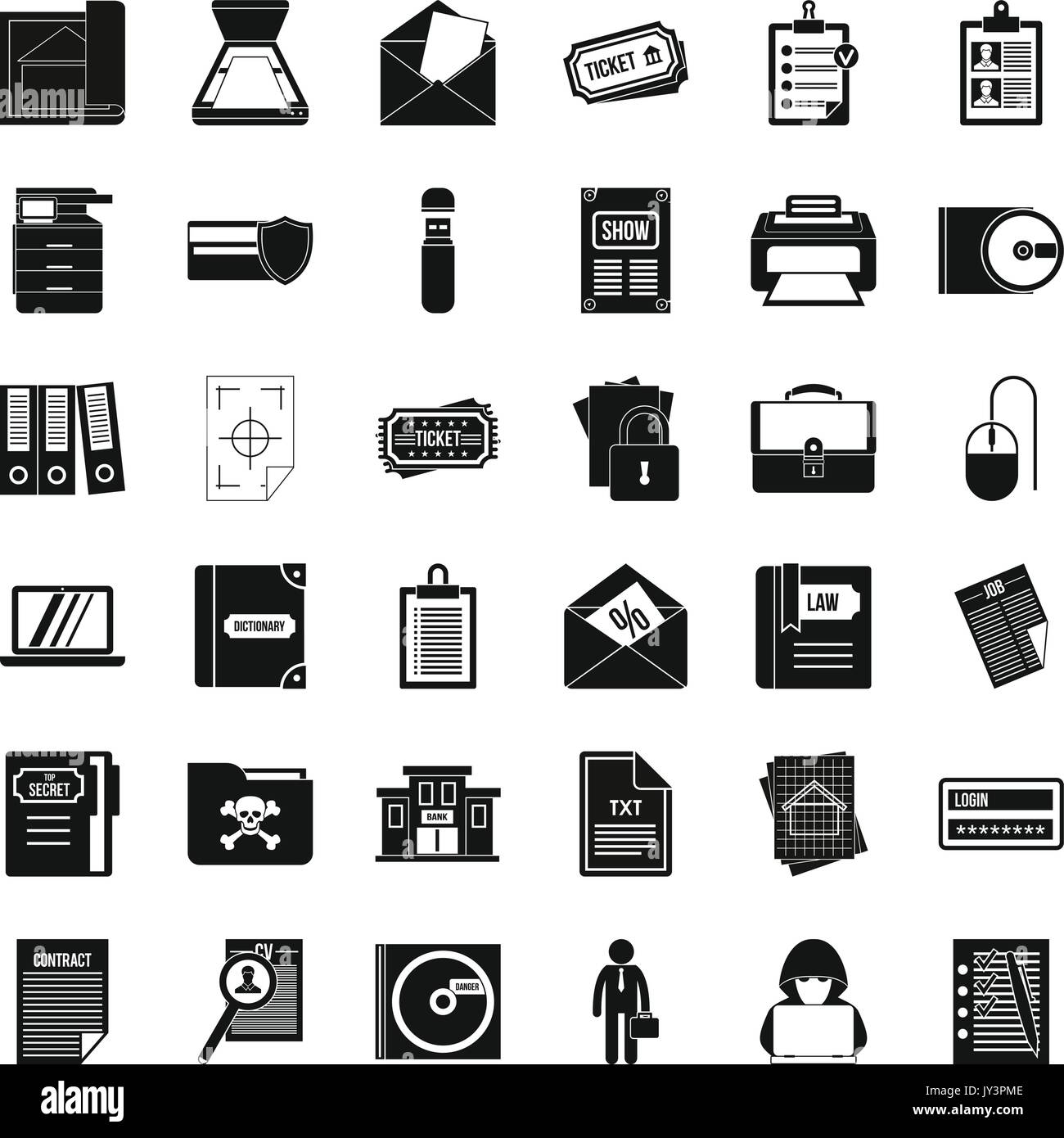 Important document icons set, simple style Stock Vector Image & Art - Alamy