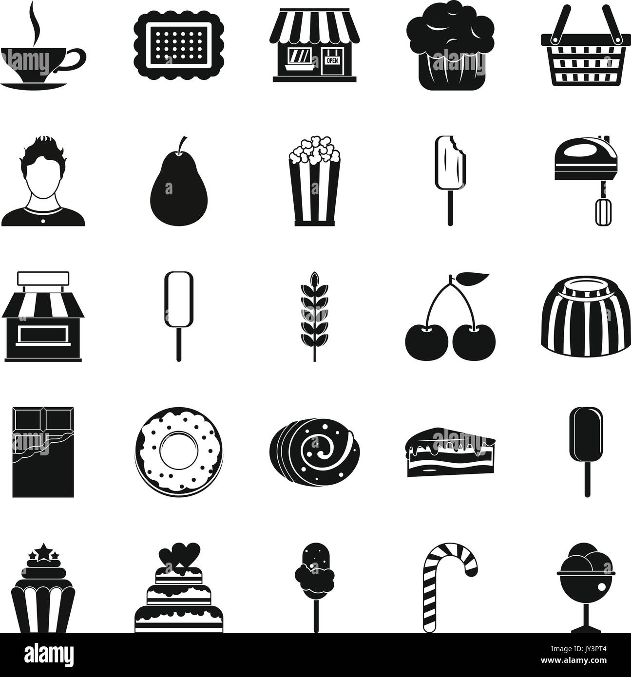Pastry cook icons set, simple style Stock Vector Image & Art - Alamy