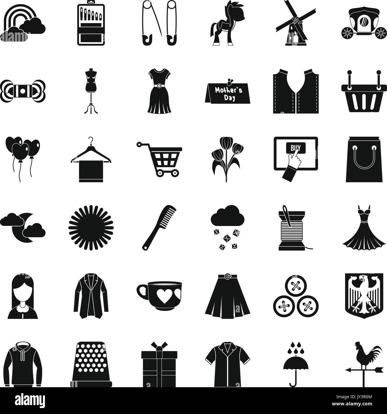 Beautiful dress icons set, simple style Stock Vector Image & Art - Alamy