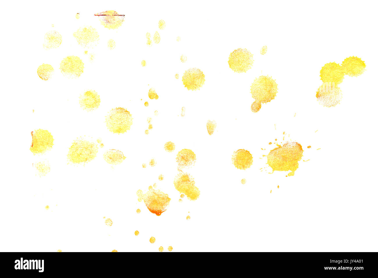 Abstract yellow ink splash. Ink blots. Elements of design. The water ...