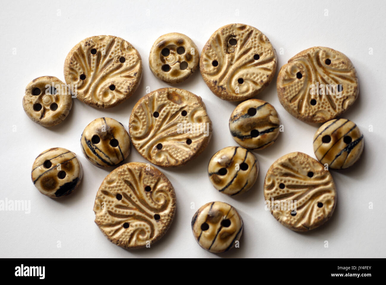 Collection of ceramic buttons Stock Photo - Alamy