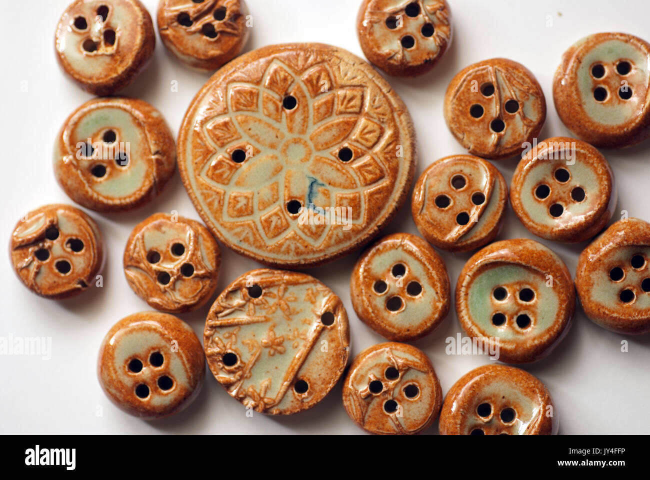 Collection of ceramic buttons Stock Photo - Alamy