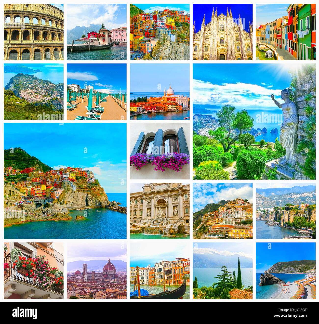 Collage from photos of Italy on white background Stock Photo - Alamy