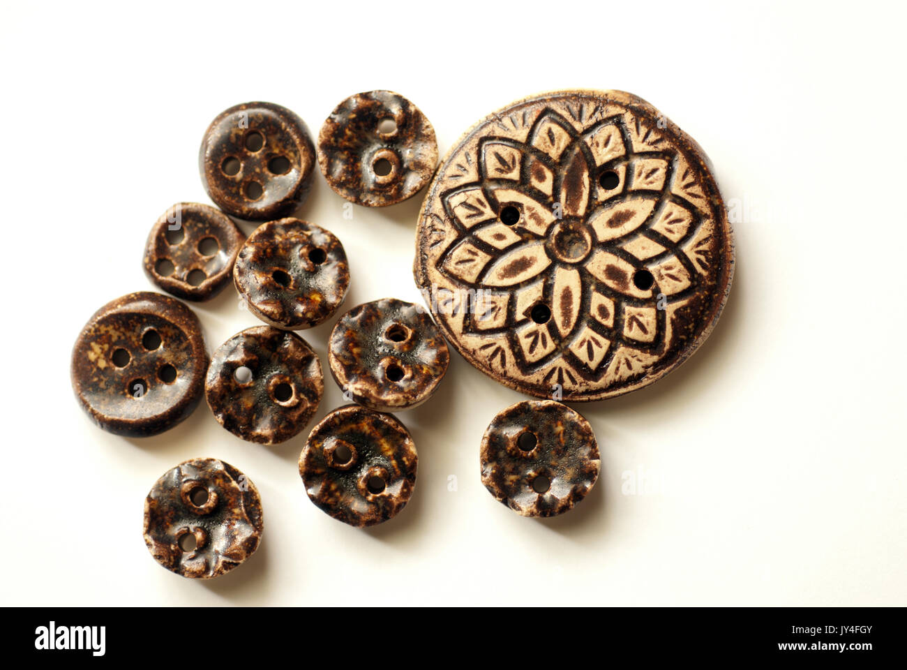 Collection of ceramic buttons Stock Photo - Alamy