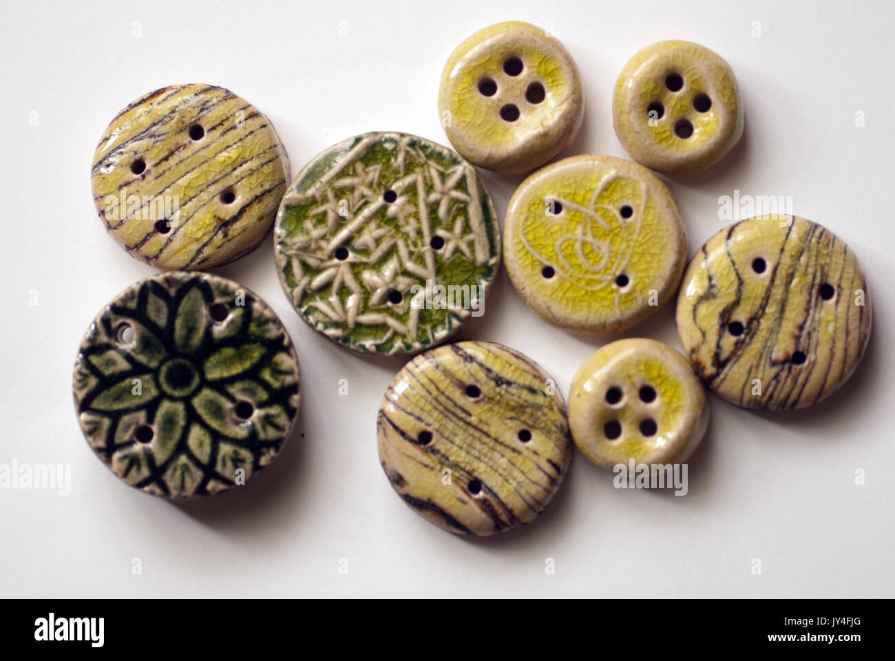 Collection of ceramic buttons Stock Photo - Alamy