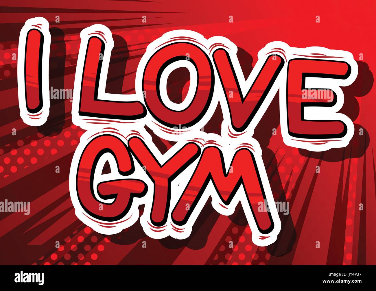 I Love Gym - Comic book word on abstract background Stock Vector Image ...