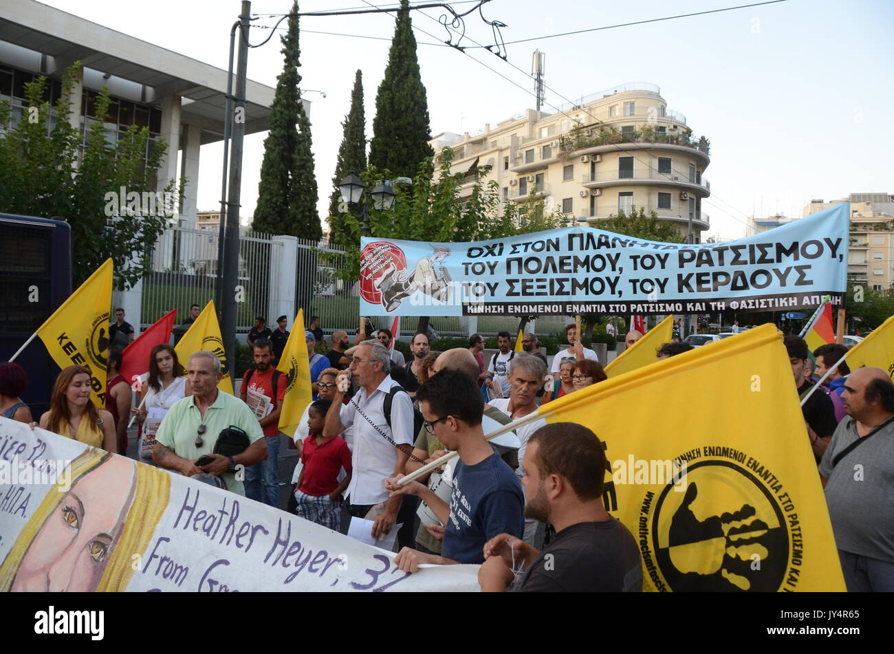 Athens, Greece. 17th Aug, 2017. KEERFA (Movement against Racism And ...