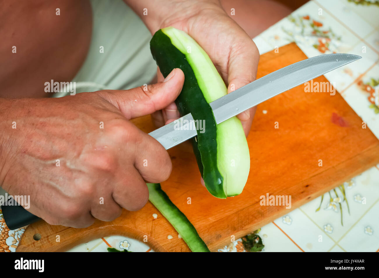 Peeling off with knife hi-res stock photography and images - Alamy