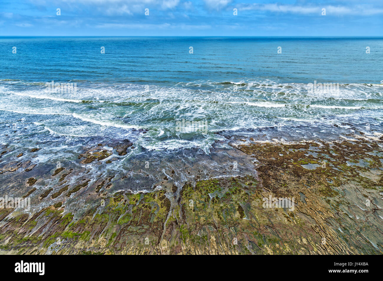 Beautiful seascape with cloudy blue sky. Atlantic coast Morocco Stock ...