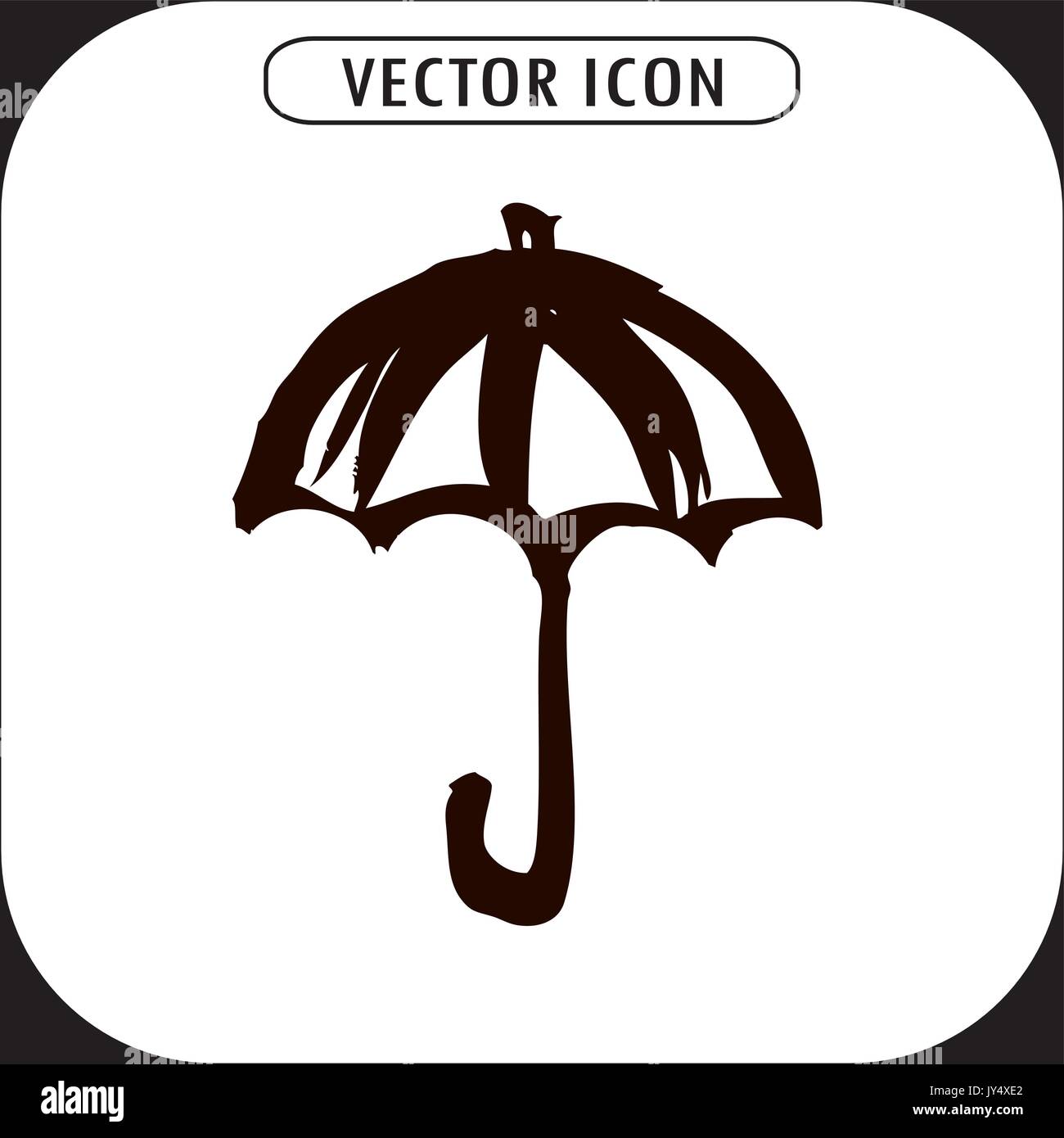 Umbrella sign icon. Rain protection symbol. Hand drawn. Vector ...