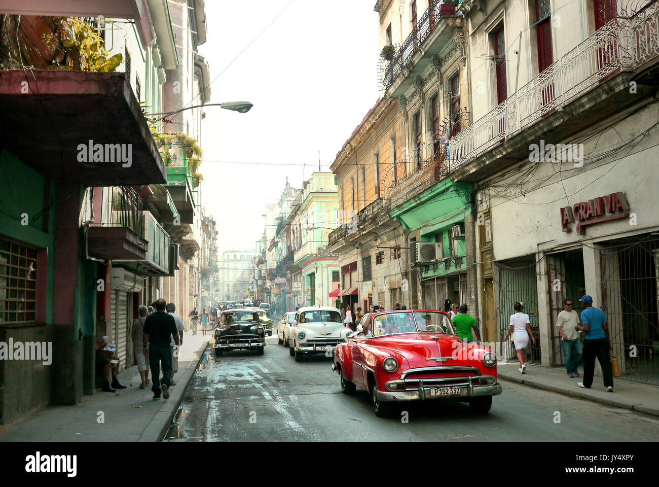 Classic street scene in Havana, Cuba Stock Photo - Alamy