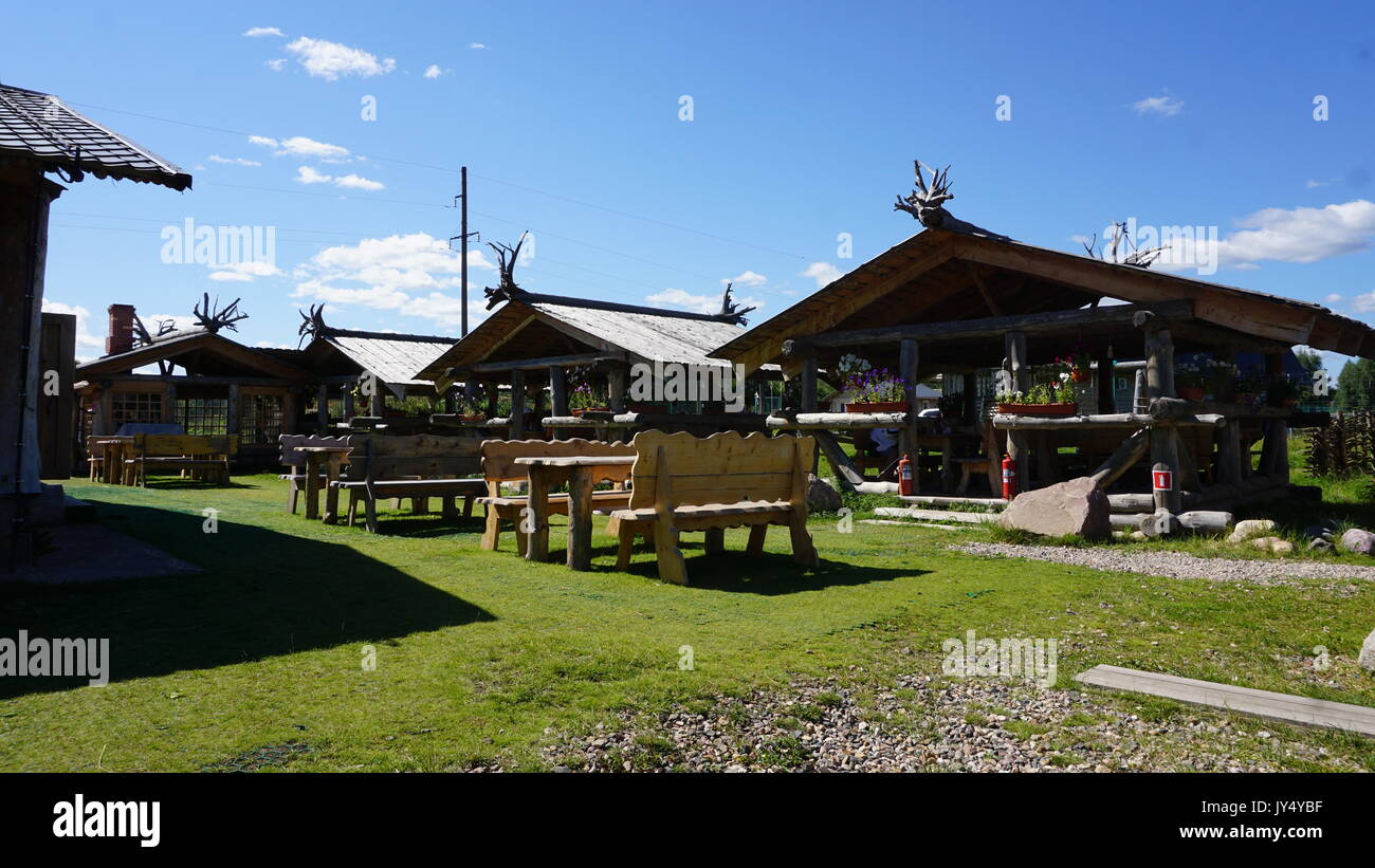 Russia Countryside home and animals Stock Photo - Alamy