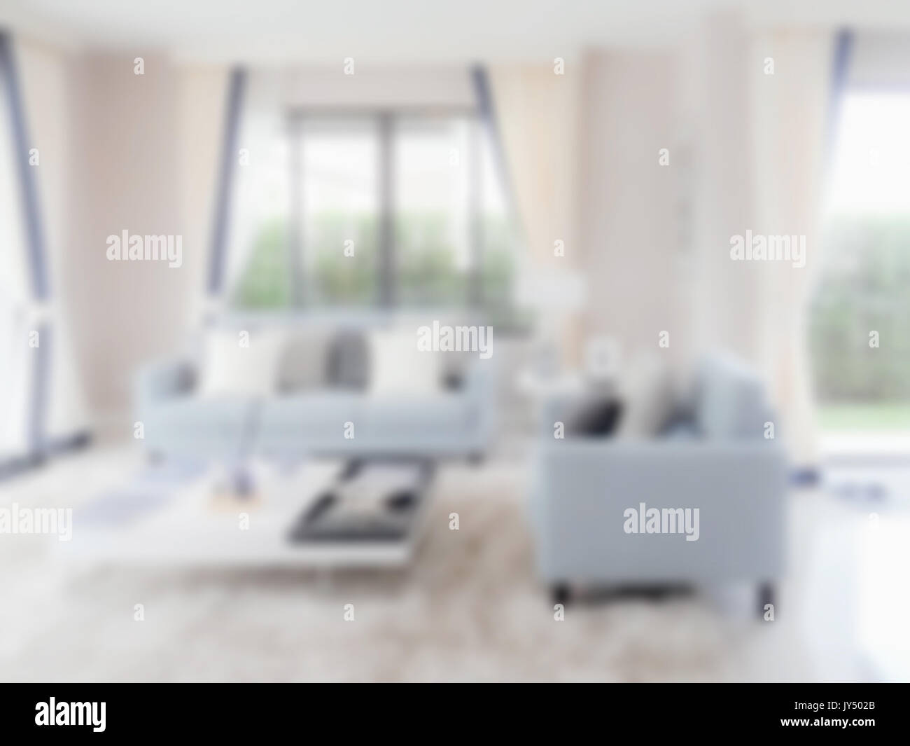 Defocus background living room modern style Stock Photo - Alamy