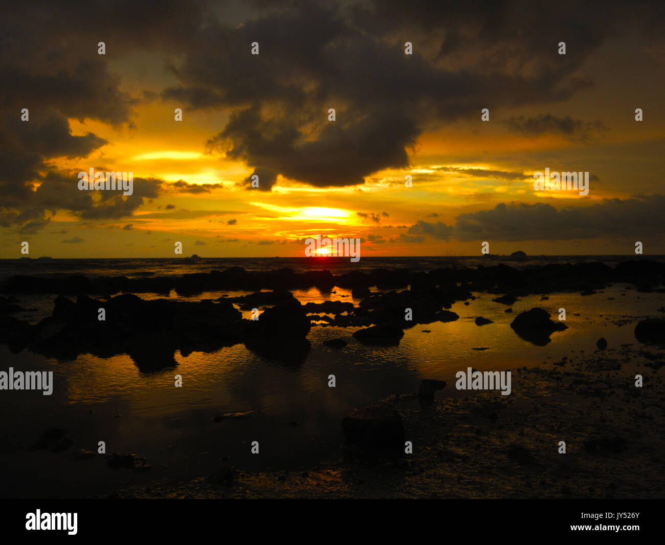 time when sunset view from the beach Stock Photo - Alamy
