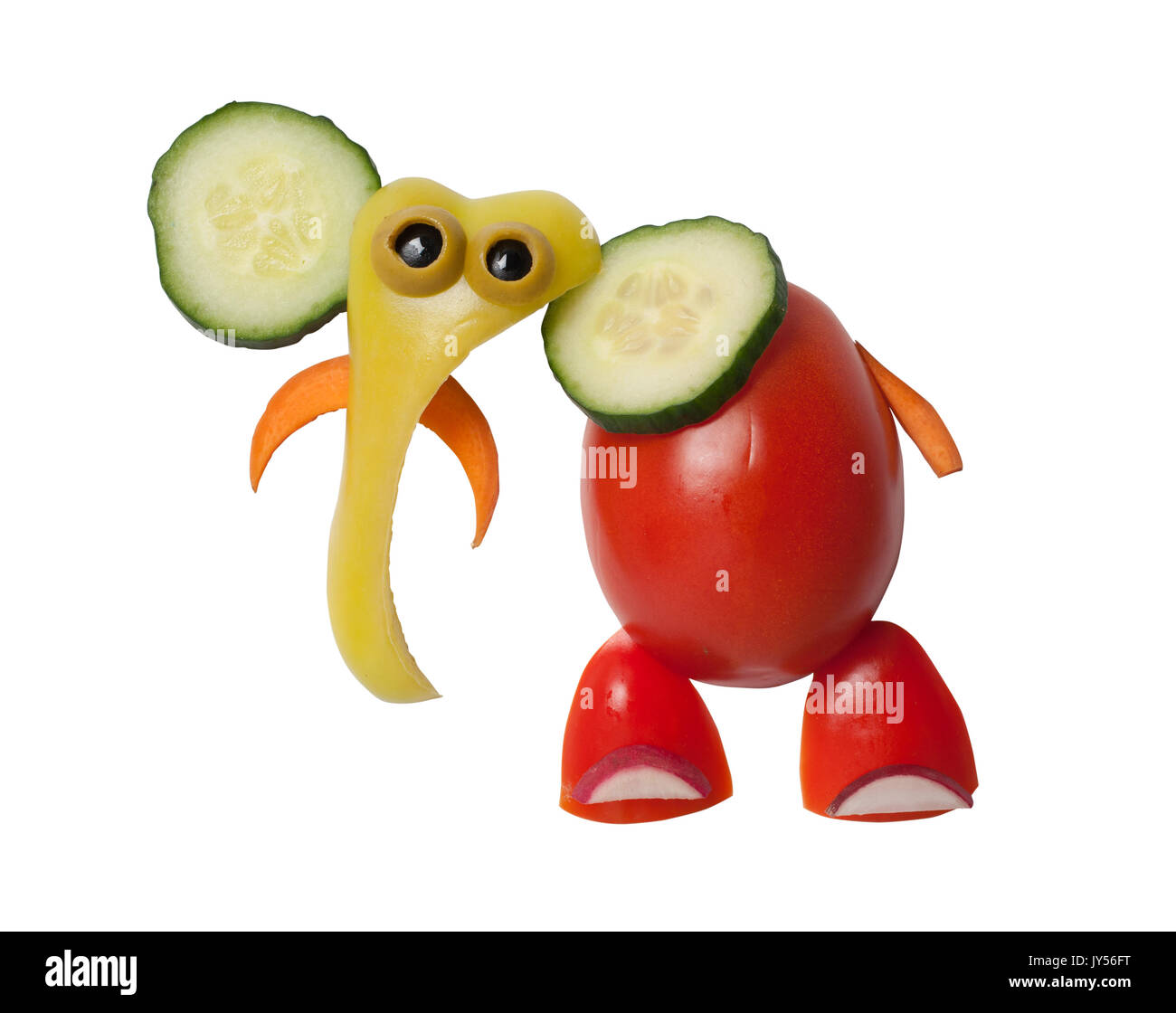 Elephant made of tomato, pepper and cucumber Stock Photo - Alamy