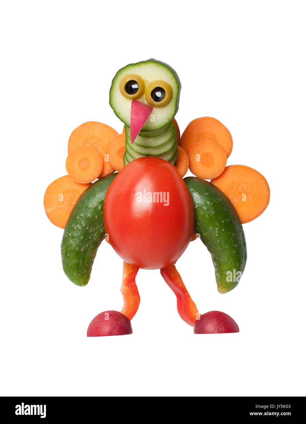 Peacock made of fresh vegetables on white background Stock Photo - Alamy
