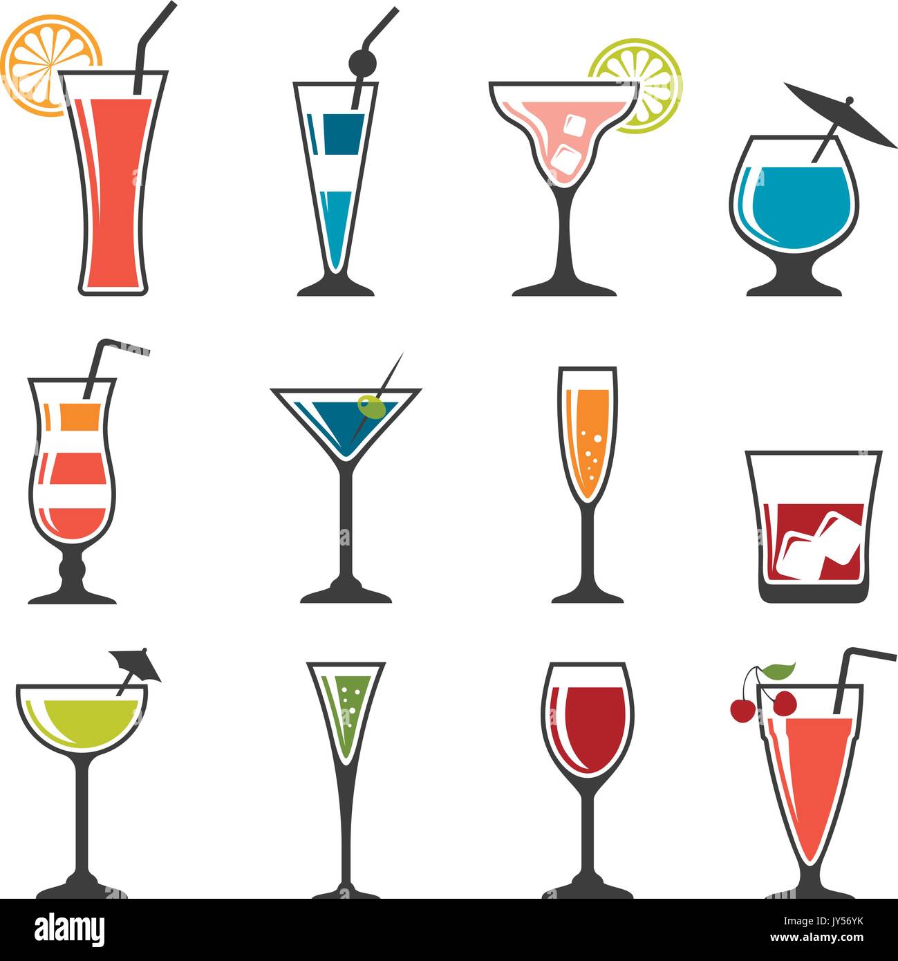 Set of cocktails Stock Vector Image & Art - Alamy
