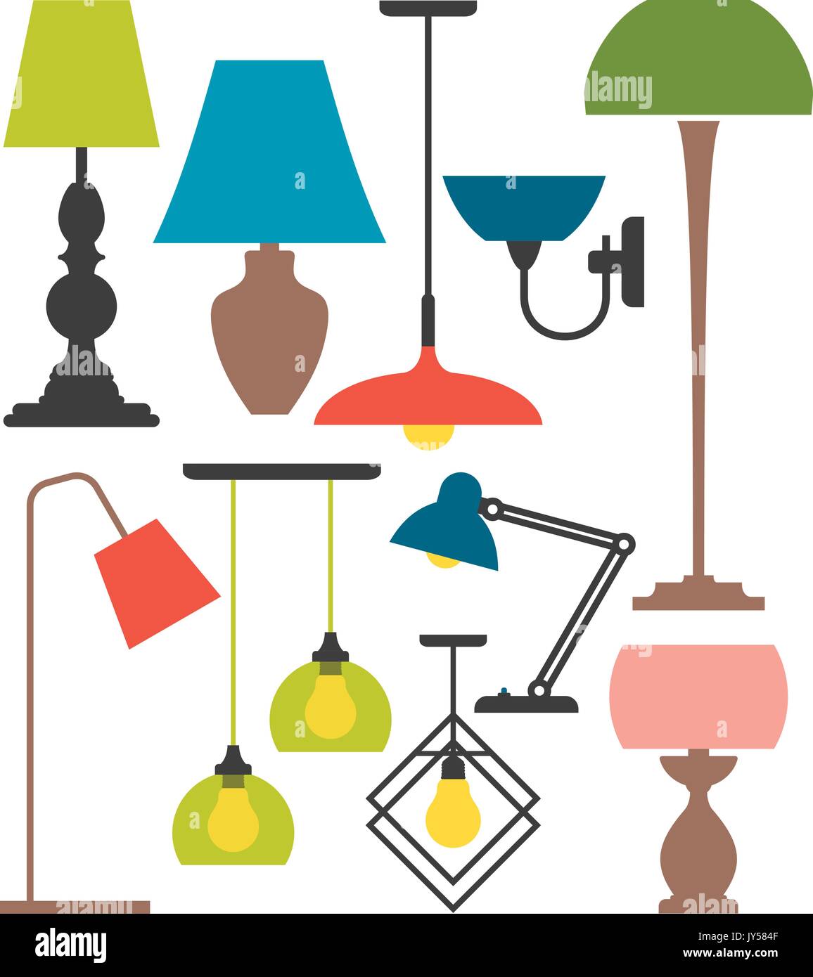 Wall and table lamps Stock Vector Images - Alamy