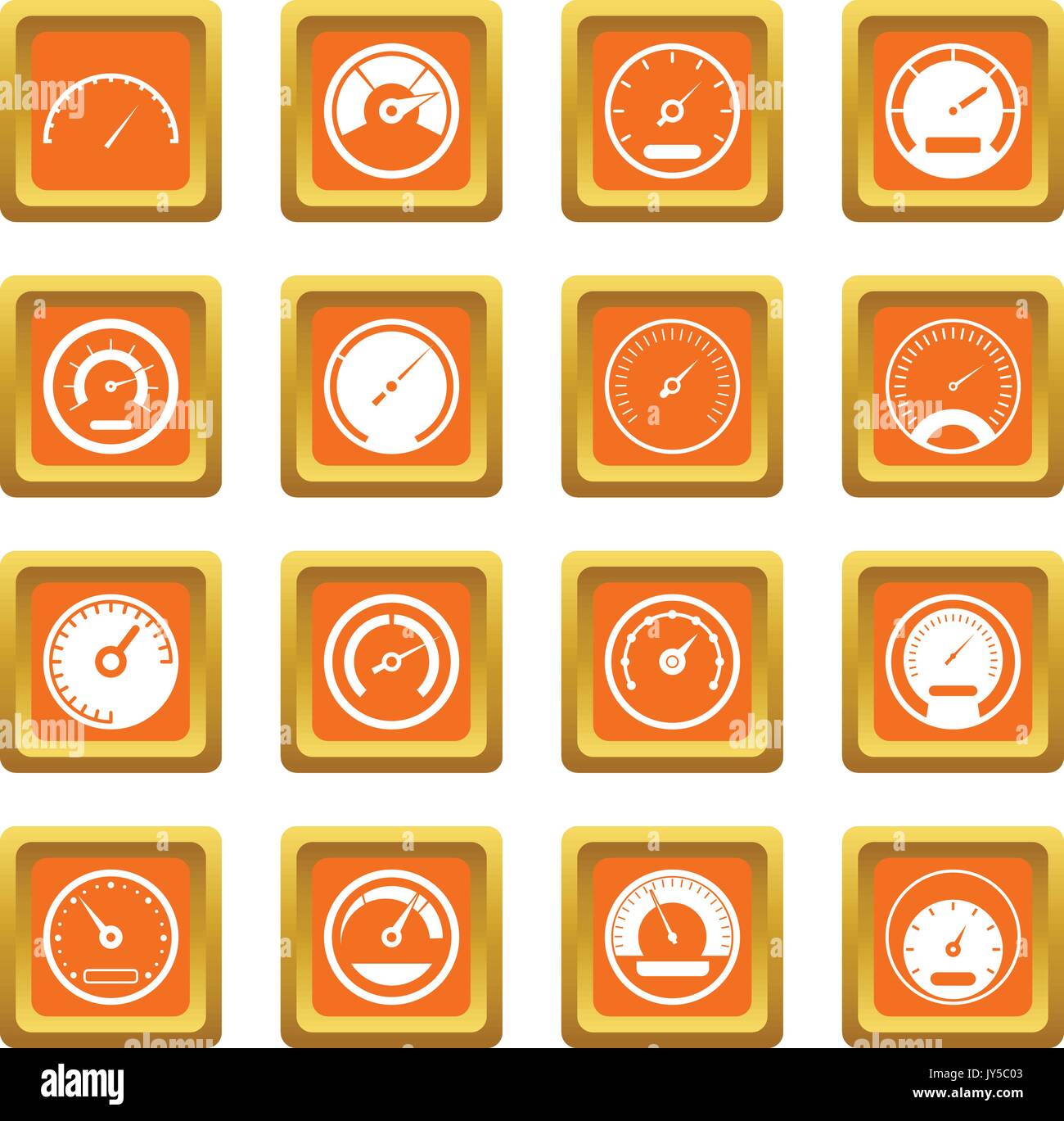 Speedometer icons set orange Stock Vector Image & Art - Alamy