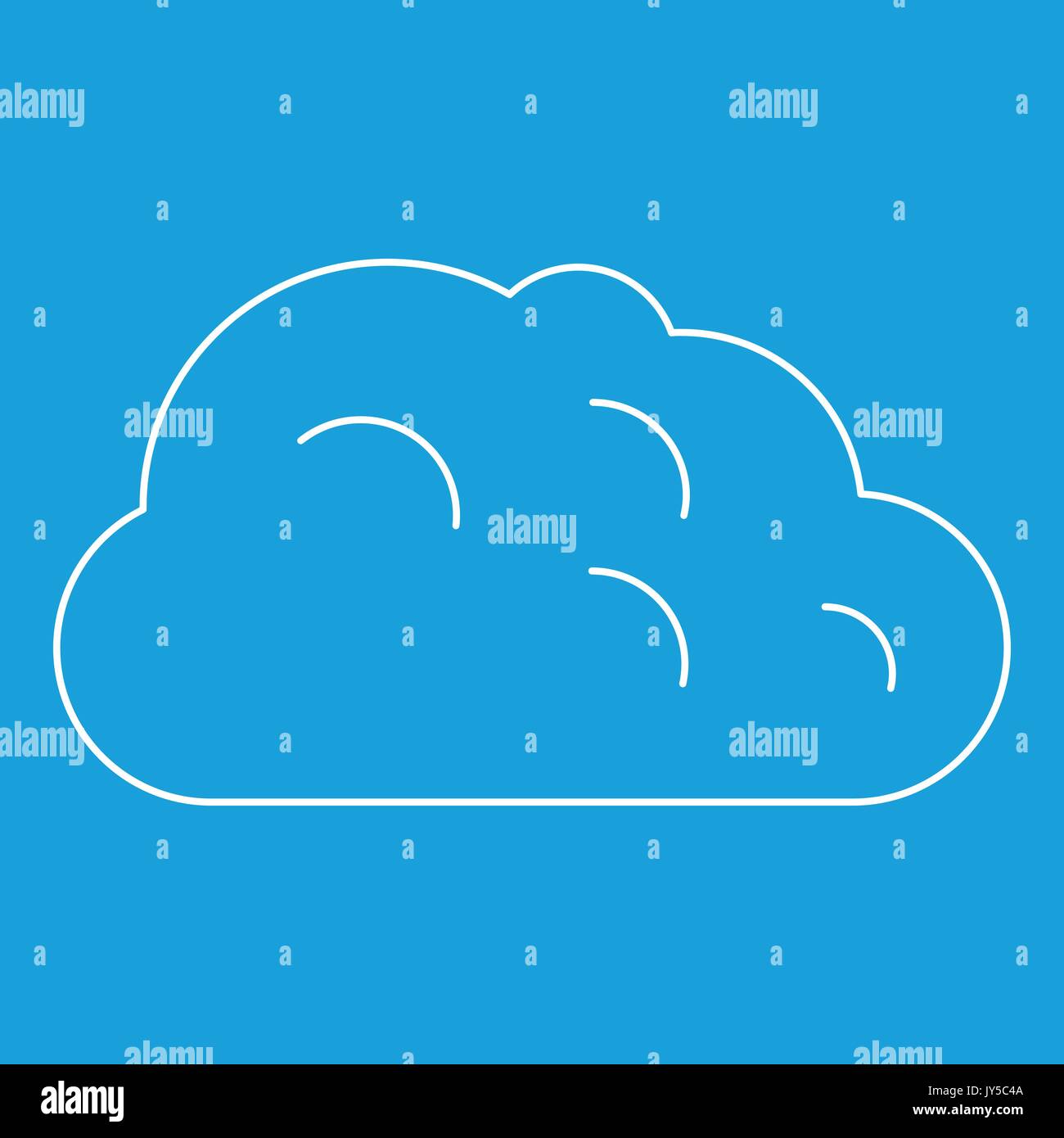 Curly cloud icon outline illustration hi-res stock photography and ...