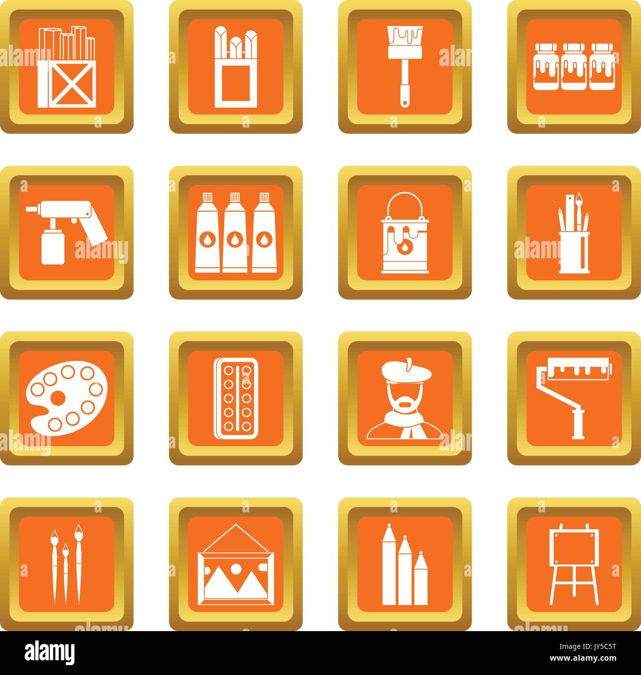 Bucket of orange paint Stock Vector Images - Alamy