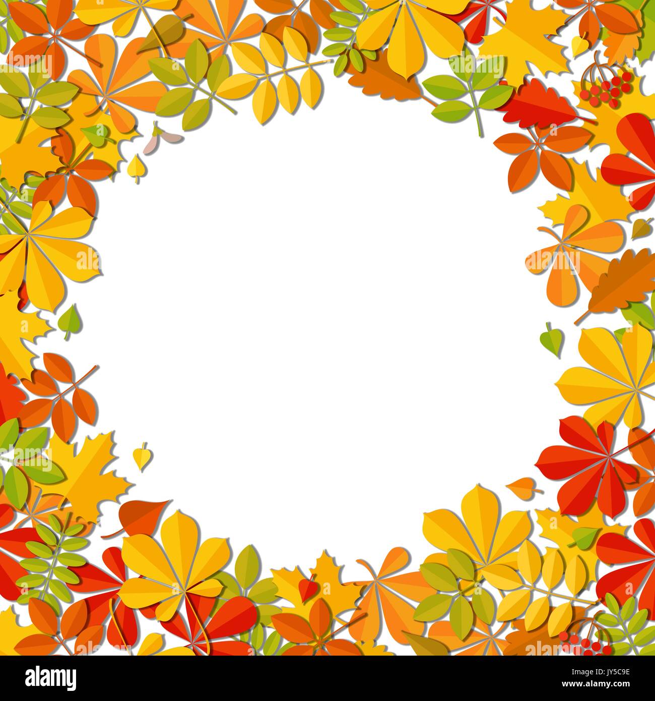 Autumn falling leaf frame isolated on white background Stock Vector ... Autumn falling leaf frame isolated on white background Stock Vector ...