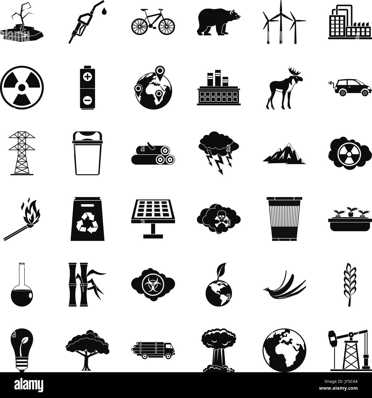 Environmental icons set, simple style Stock Vector Image & Art - Alamy