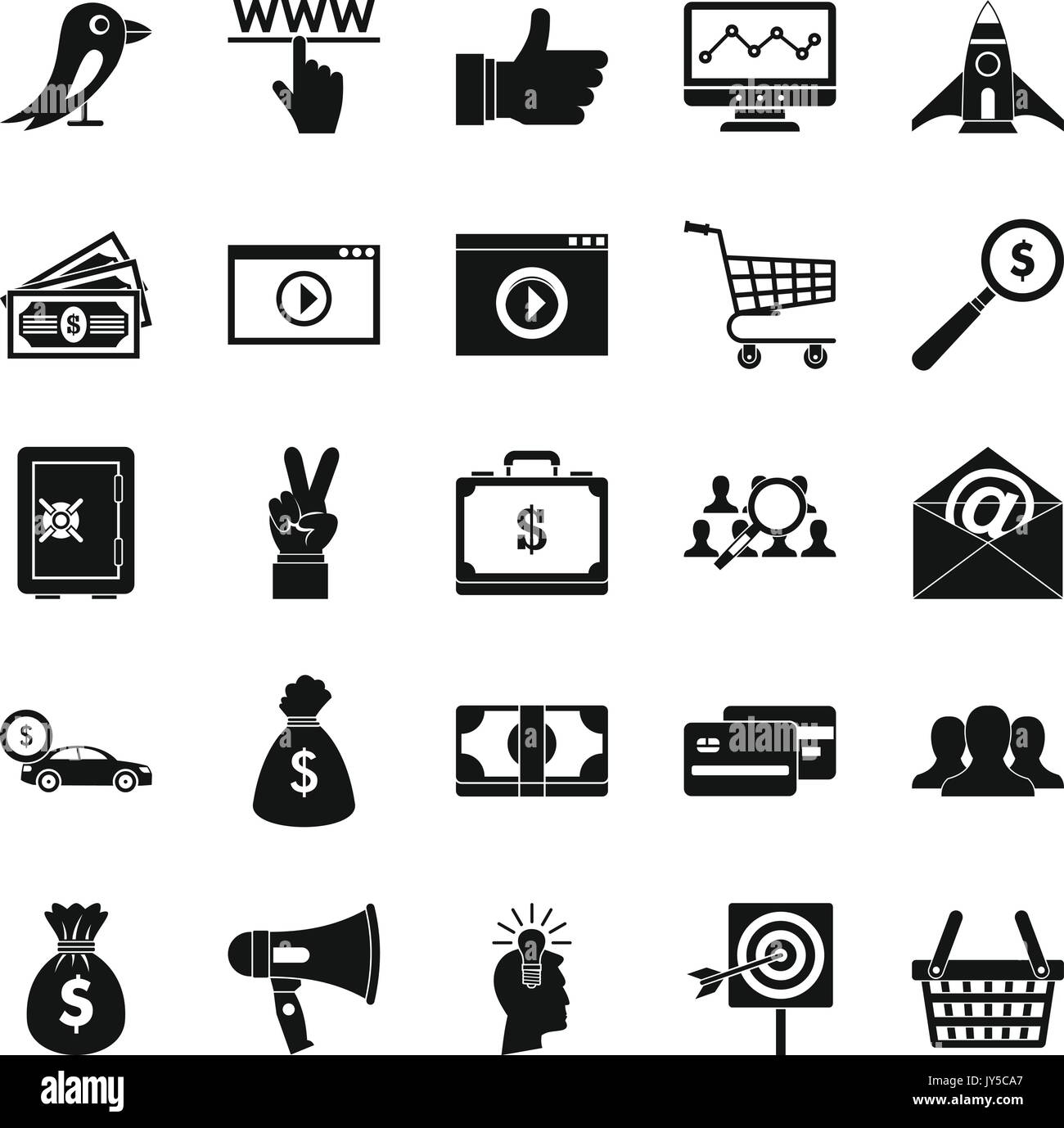 Digital success icons set, simple style Stock Vector Image & Art - Alamy