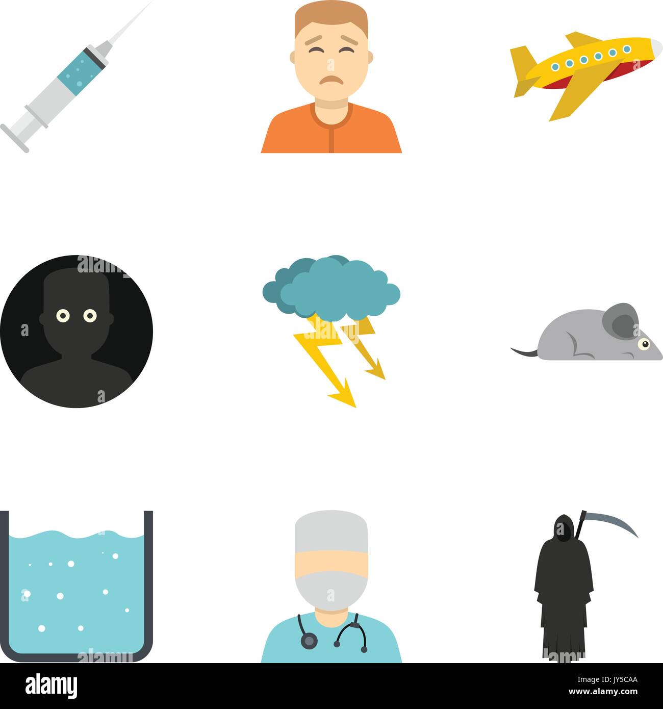 Anxiety and stress icon set, flat style Stock Vector Image & Art - Alamy