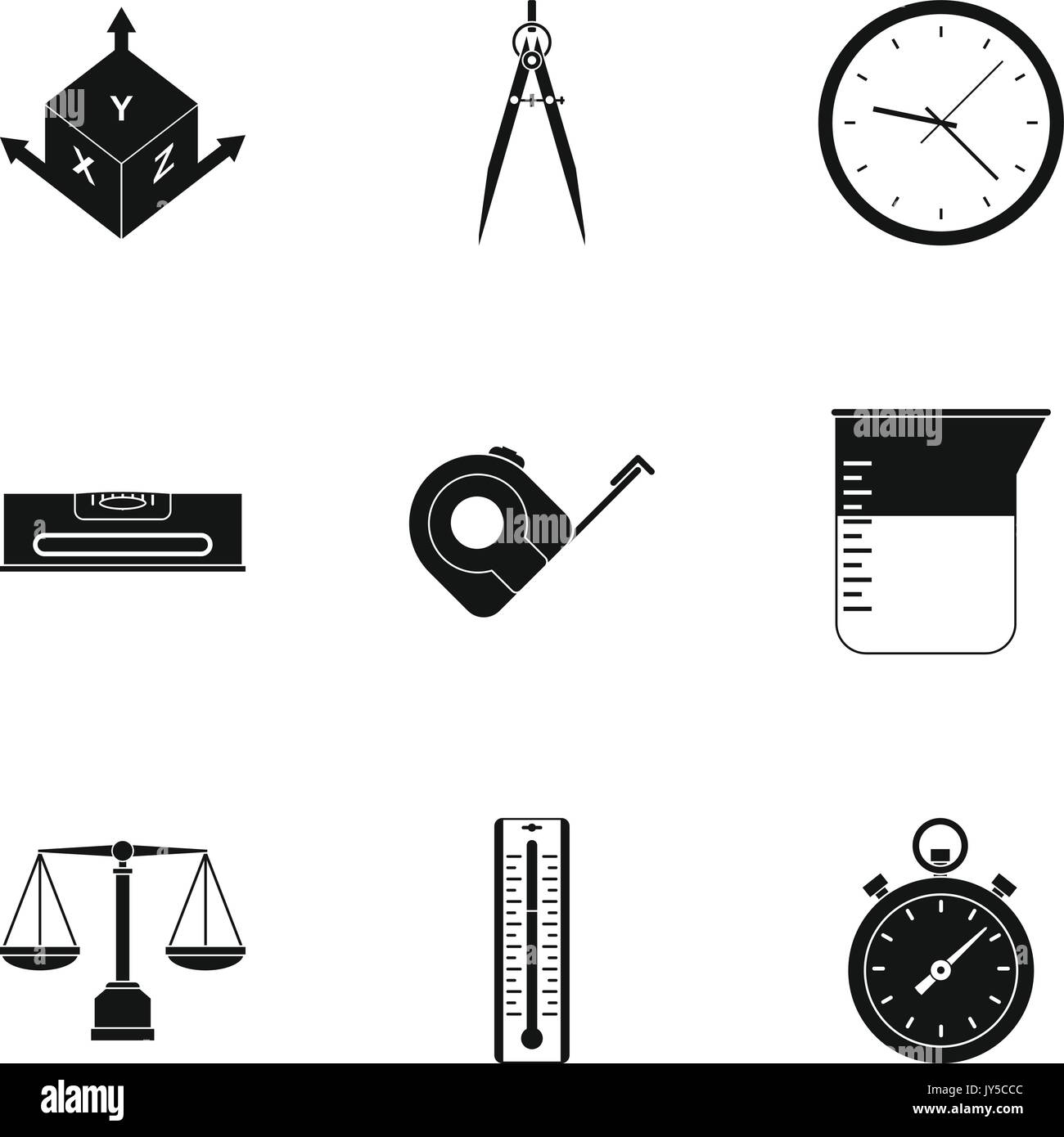 Dimension icon set, simple style Stock Vector Image & Art - Alamy