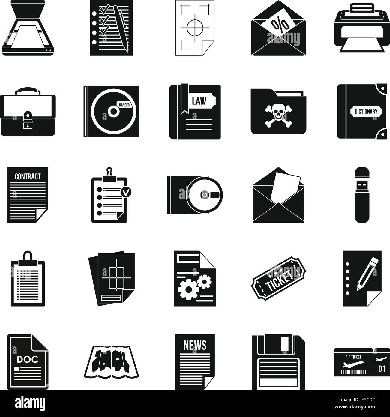 Text icons set, simple style Stock Vector Image & Art - Alamy